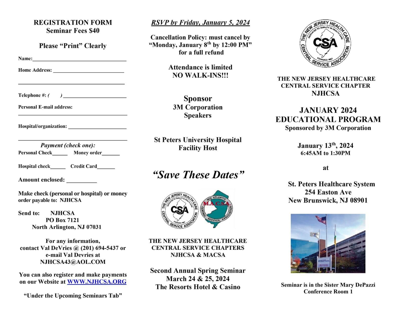 Upcoming Seminars | NJHCSA
